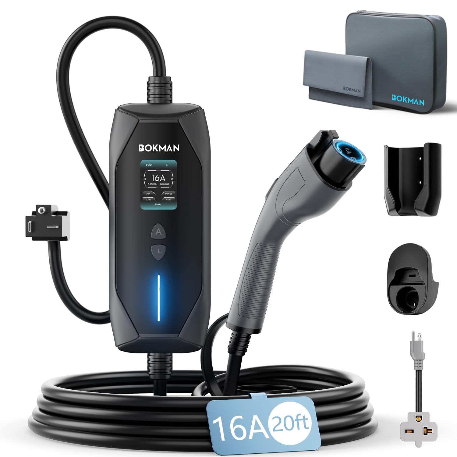 Electric Vehicle Charger Bokman Level 2 EV Charger - 240V 32A With 25ft ...
