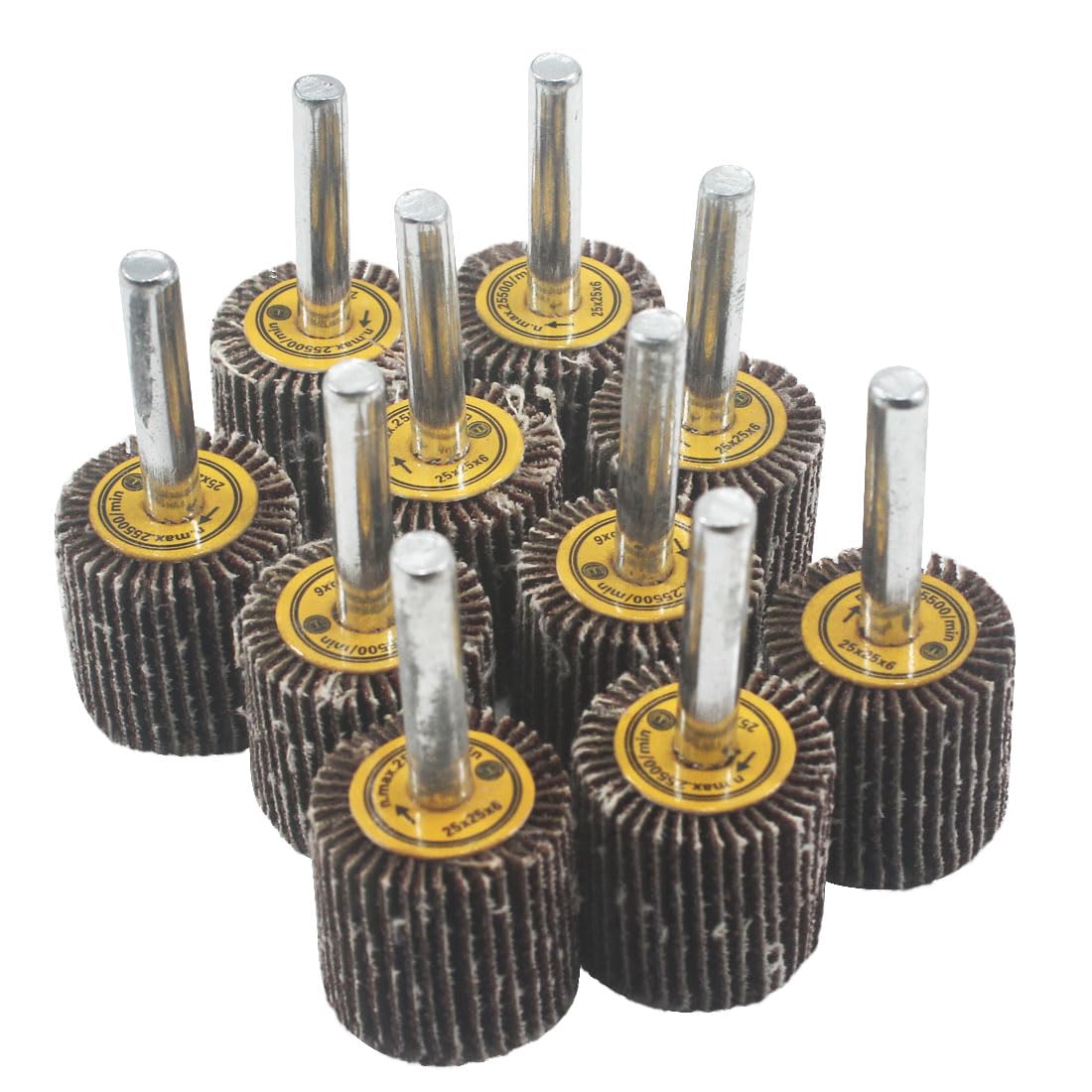 Snapklik.com : 10 Pcs 25mm Flap Wheels, 1/4 Shank 80 Grit Aluminum ...