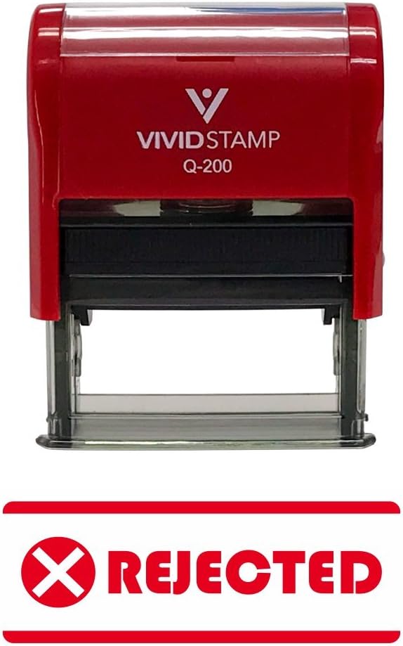 Amazon.com : Rejected Self-Inking Office Rubber Stamp (Red) - Medium ...