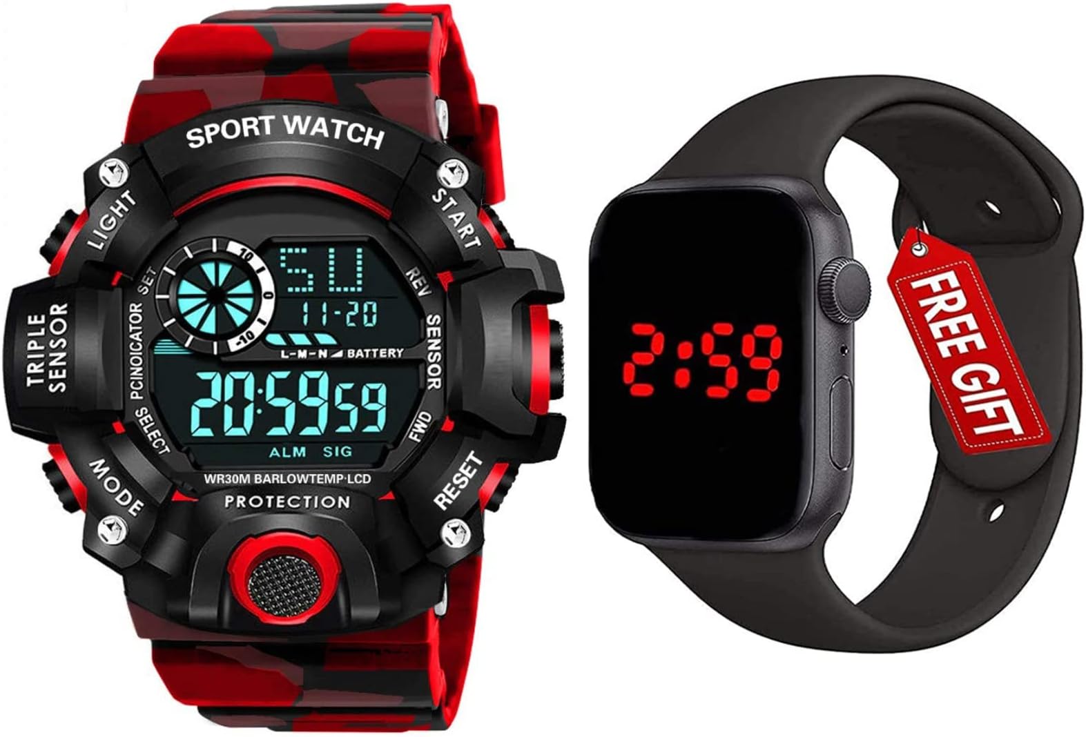 Buy V&Y Black Plastic Digital Watch for Boys and Girls Oval & Apple ...