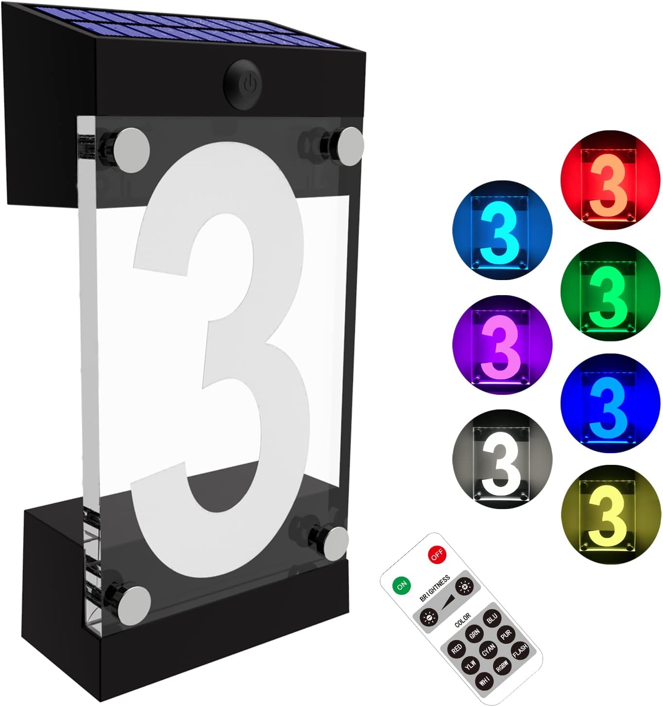 Amazon.com: IVWVI Acrylics Solar Address Sign, Led Illuminated Solar ...