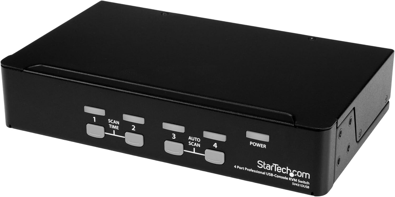 Amazon.com: StarTech.com 4-Port KVM Switch OSD - 1U Rackmountable KVM ...