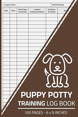 Puppy Potty Training Log Book: Puppy Pee & Poo Training Journal | Dog ...