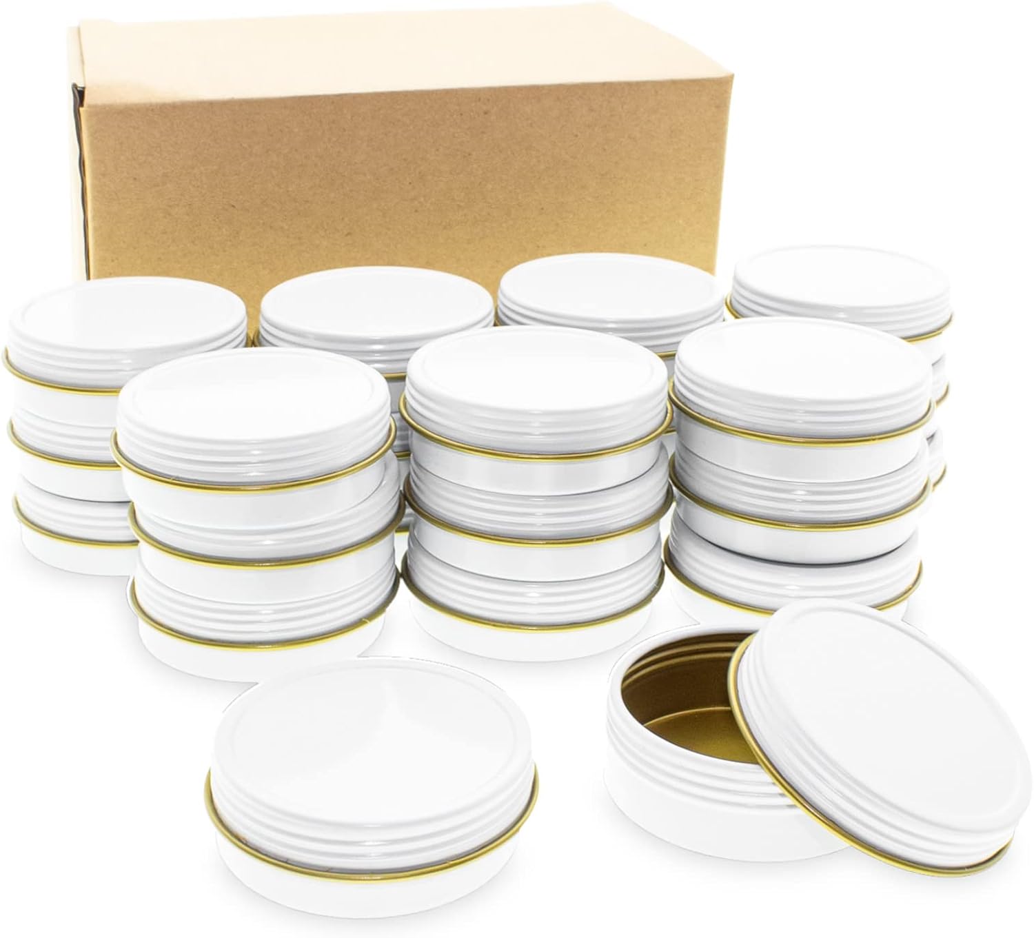 Amazon.com: Mimi Pack 24 Pack Tins 1 oz Shallow Round Tins with Solid ...