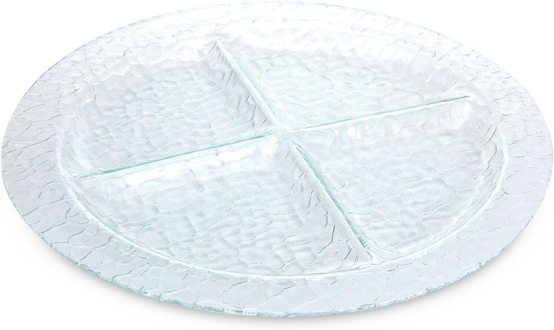 Amazon.com | Round Glass Dipping Dish Dip Bowl Serving Platter 4 ...