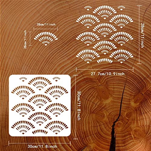 FINGERINSPIRE Fan Stencil 30x30cm Wall Painting Stencil Plastic Fan ...