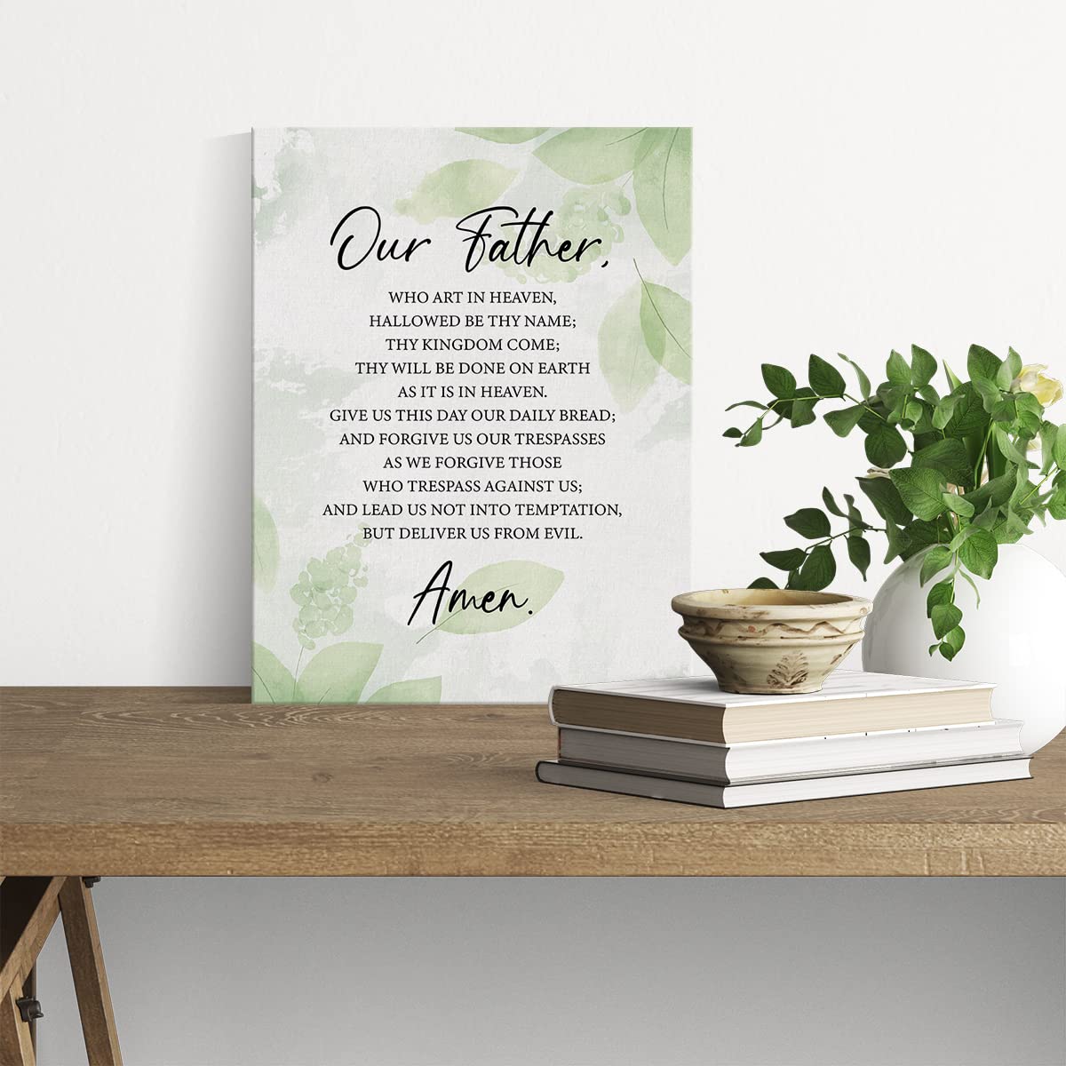 Snapklik.com : Inspirational Bible Verse Wall Art Decor Religious The Lords Prayer Canvas ...