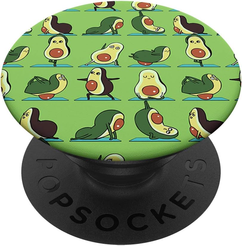 Amazon.com: Avocado Yoga Funny PopSockets Grip and Stand for Phones and ...