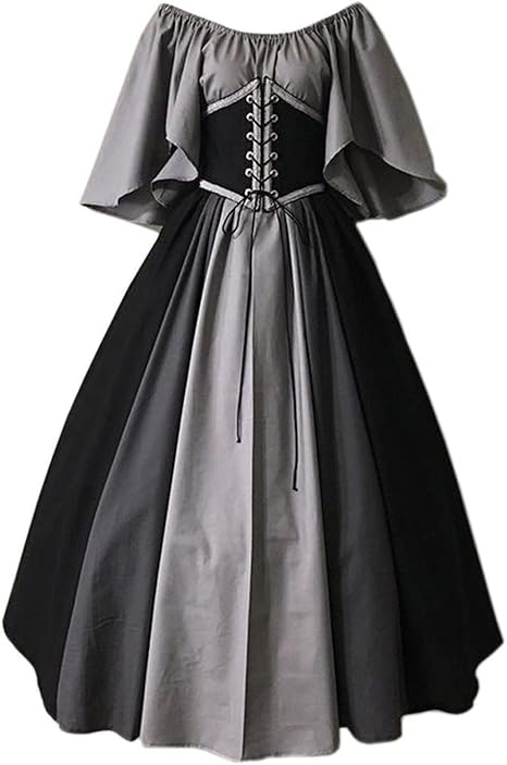 Amazon.com: Women's Medieval Renaissance Costume Cosplay Over Dress ...