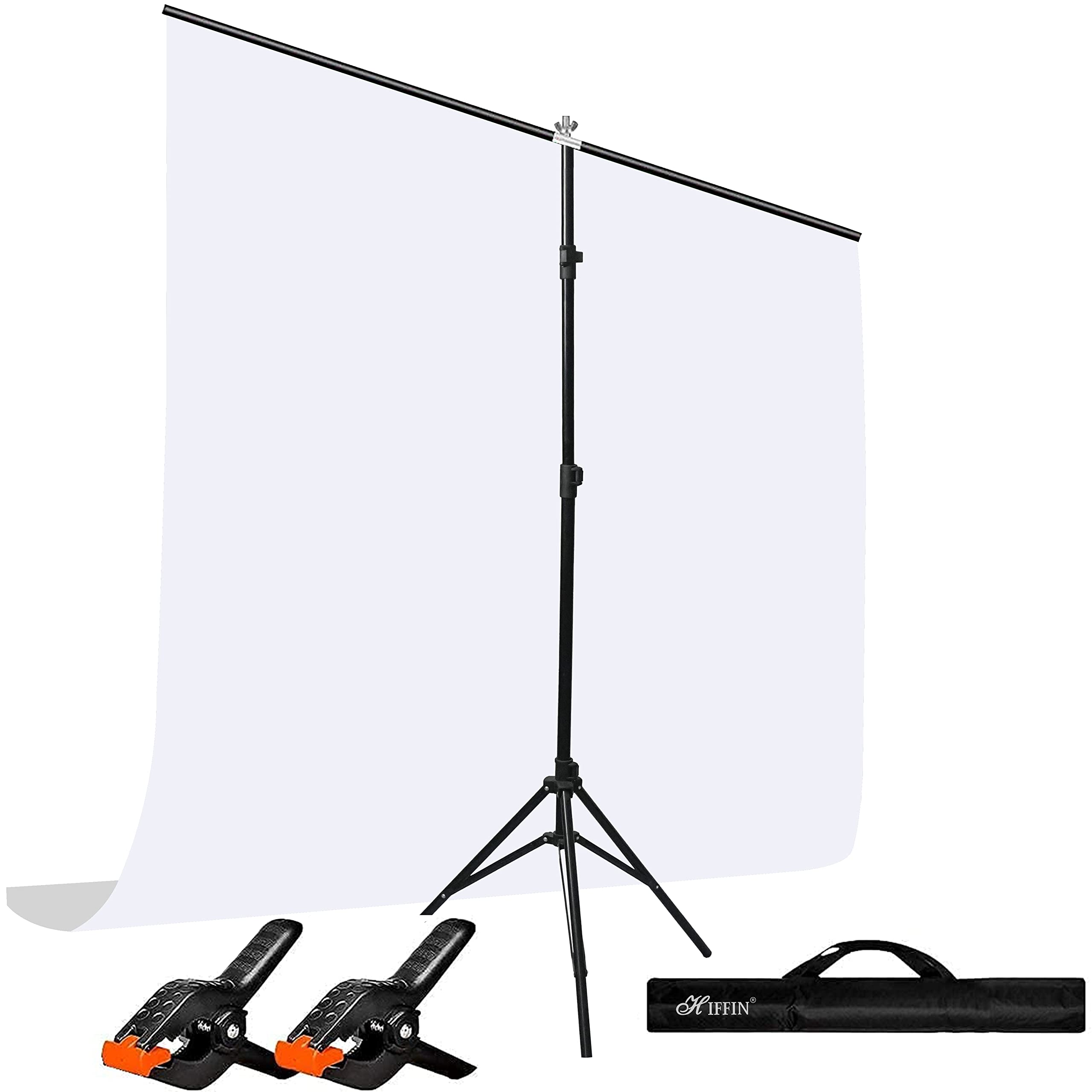 HIFFIN® White Screen Backdrop 6x10 ft with Stand - 6x9FT Photography ...