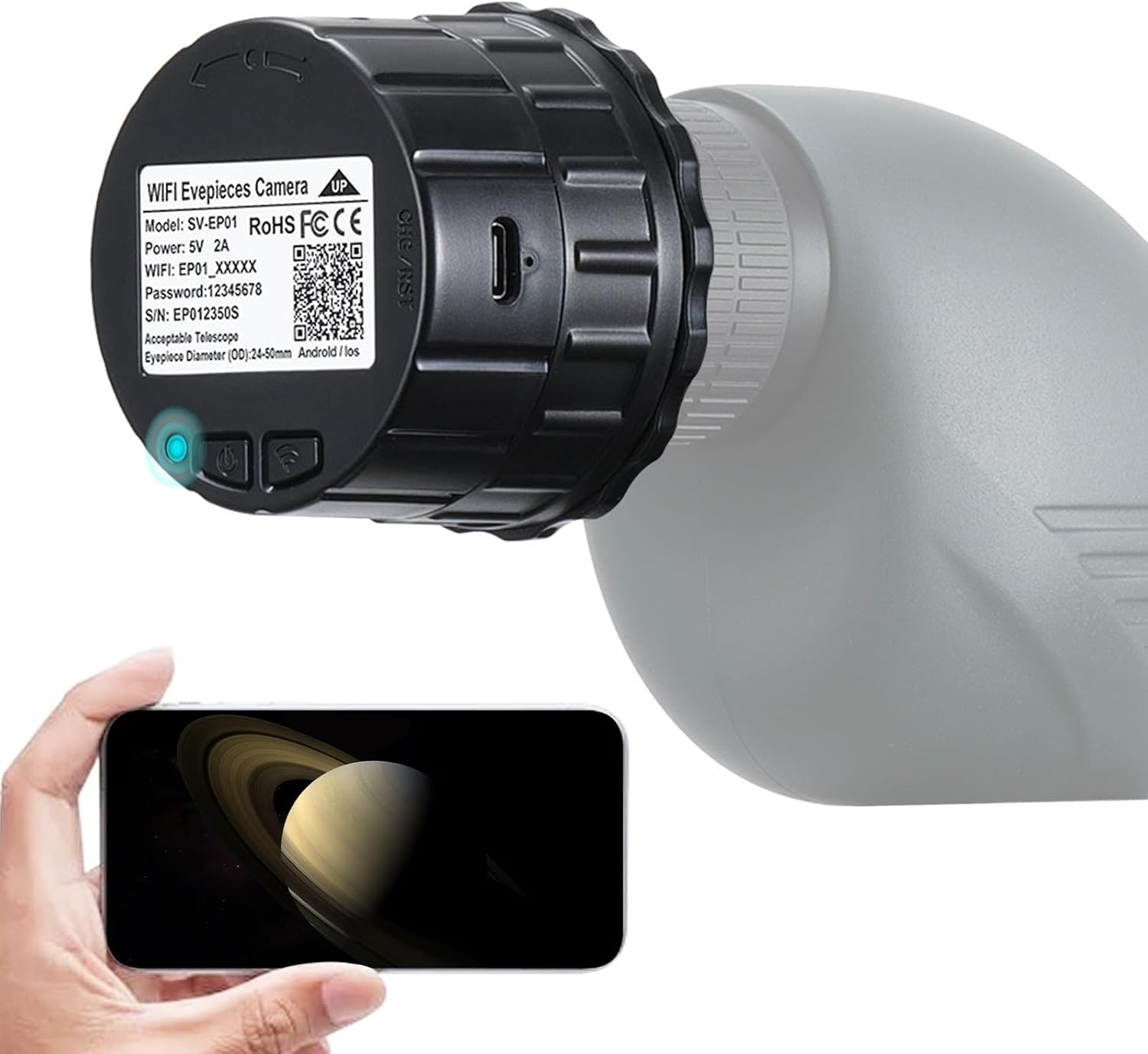 Amazon.com : WiFi Eyepiece Telescope Camera with 2.5K Video Recording ...