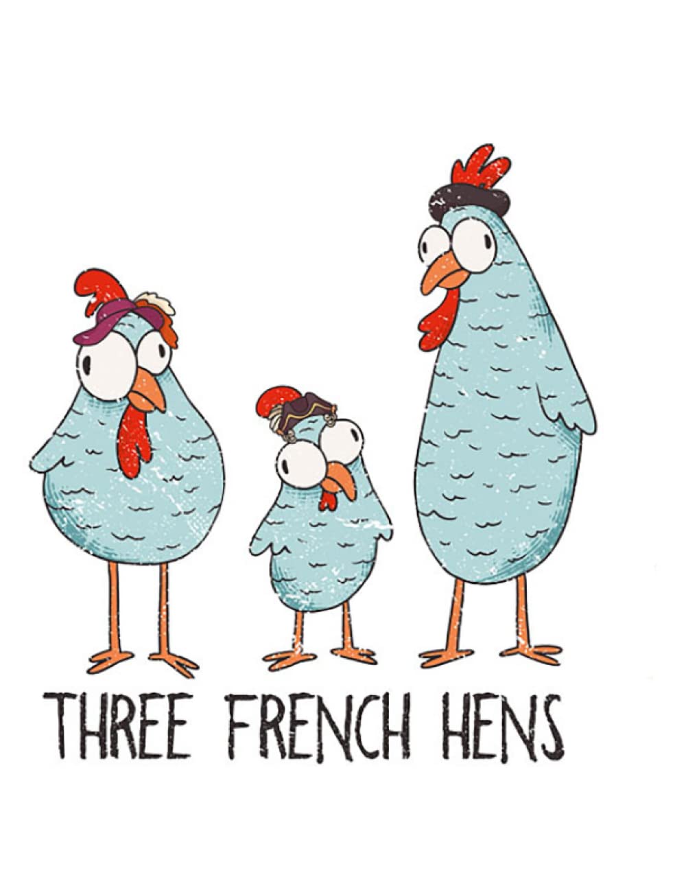 Three French Hens Three french Hens Christmas Xmas Notebook: 8.5x11 In ...