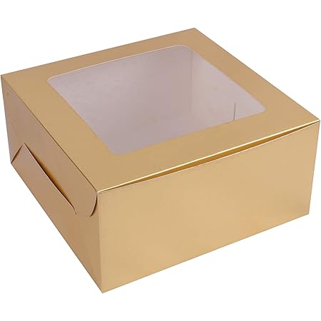 Buy RELIABLE Packaging Cake Box Golden - for 1kg Cake - Pack of 5 ...