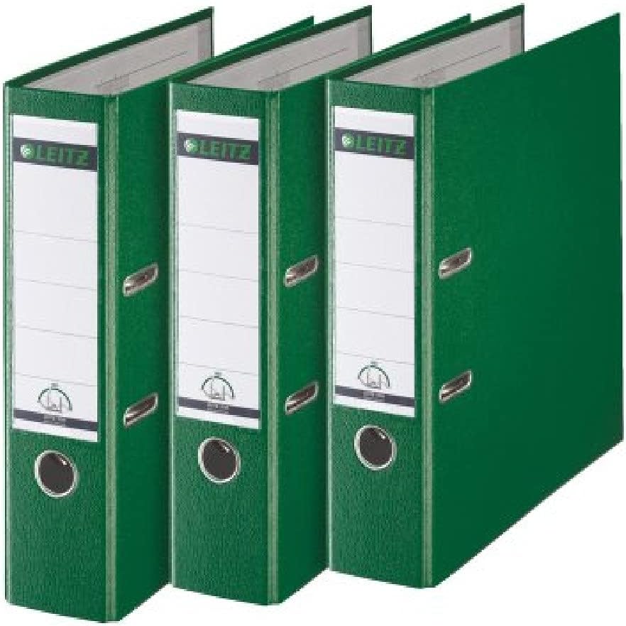 Leitz Lever Arch File, Green, Plastic, A4, 8 cm spine, 10150055 ...