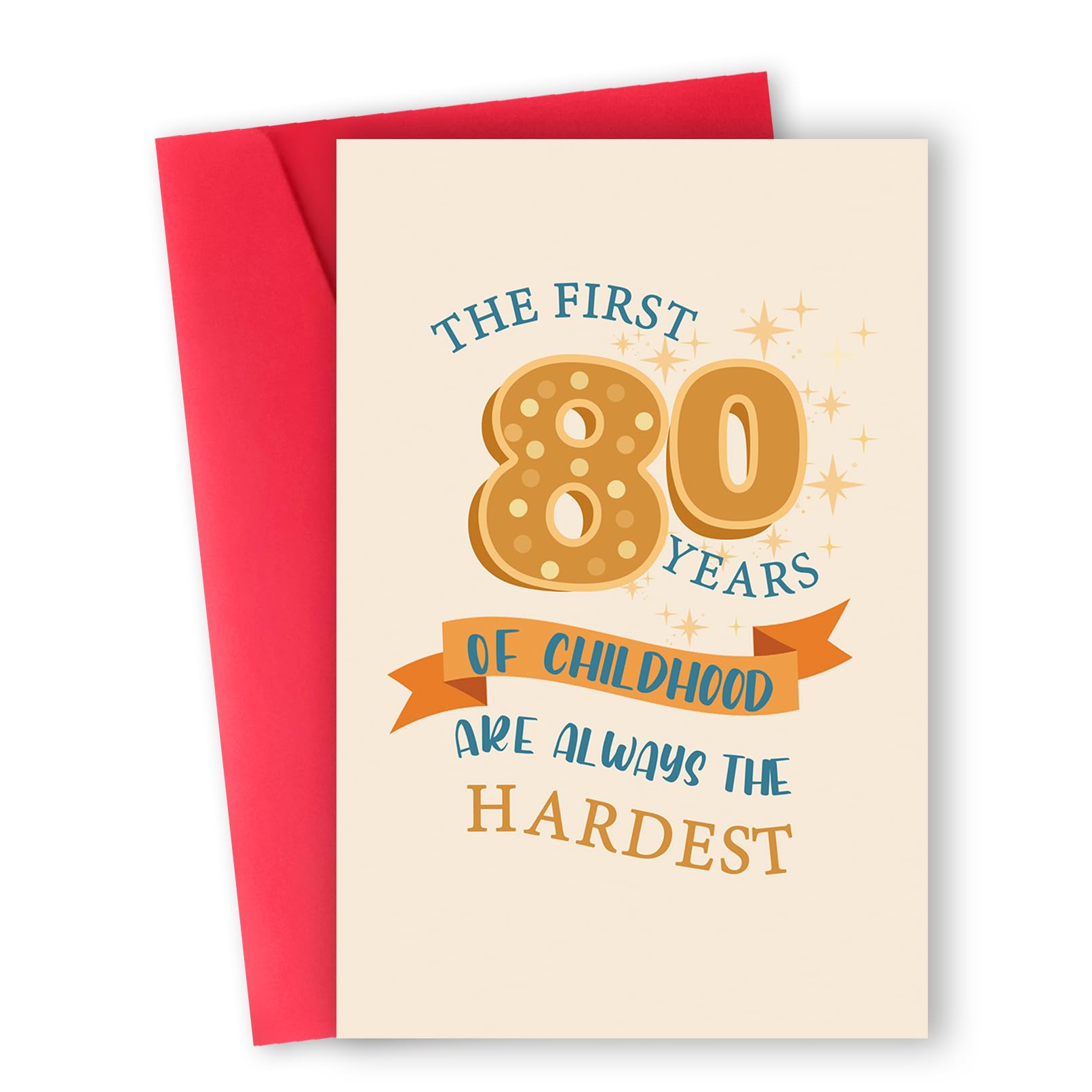 Amazon.com : ATTLVV Funny 80th Birthday Card, Unique 80th Birthday ...