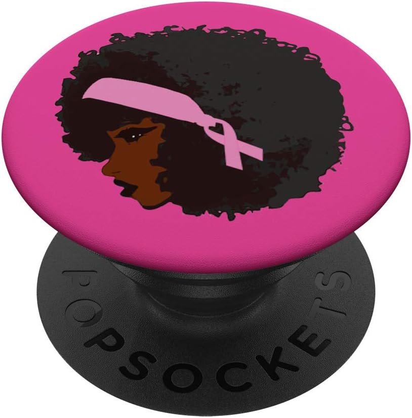 Amazon.com: Afro Queen Breast Cancer Awareness Pop Socket PopSockets ...