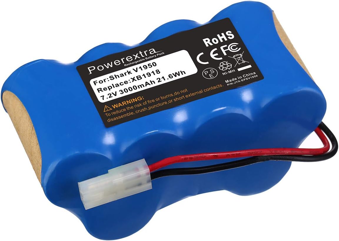 Amazon.com: Powerextra 7.2V 3000mAh Ni-MH Battery Compatible with Shark ...