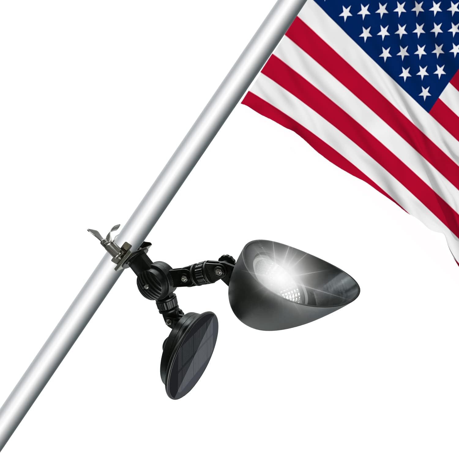 Amazon.com: Solar Flag Pole Light, 360°Adjustable Flagpole Light with 4 ...
