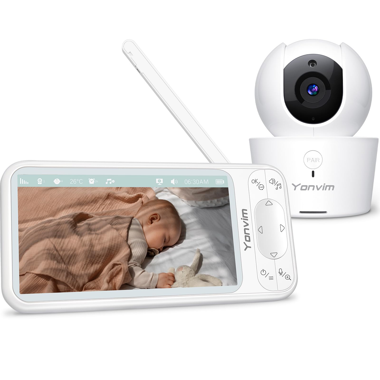 Snapklik.com : Yonvim 5 Baby Monitor Split Screen Baby Monitor