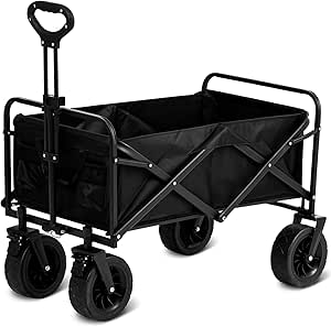 Folding Festival Trolley Cart on Wheels, Collapsible Camping Trolley Heavy Duty, Outdoor ...
