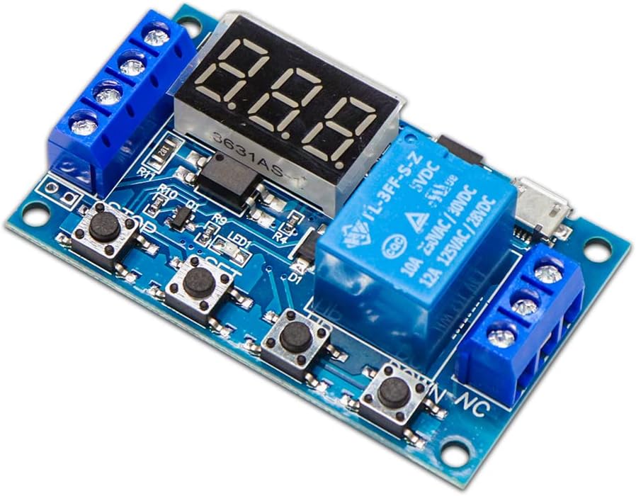 Electronic Spices Dc 6v to 30v 1 Channel Delay Power Relay Module With Adjustable Timing Cycle ...
