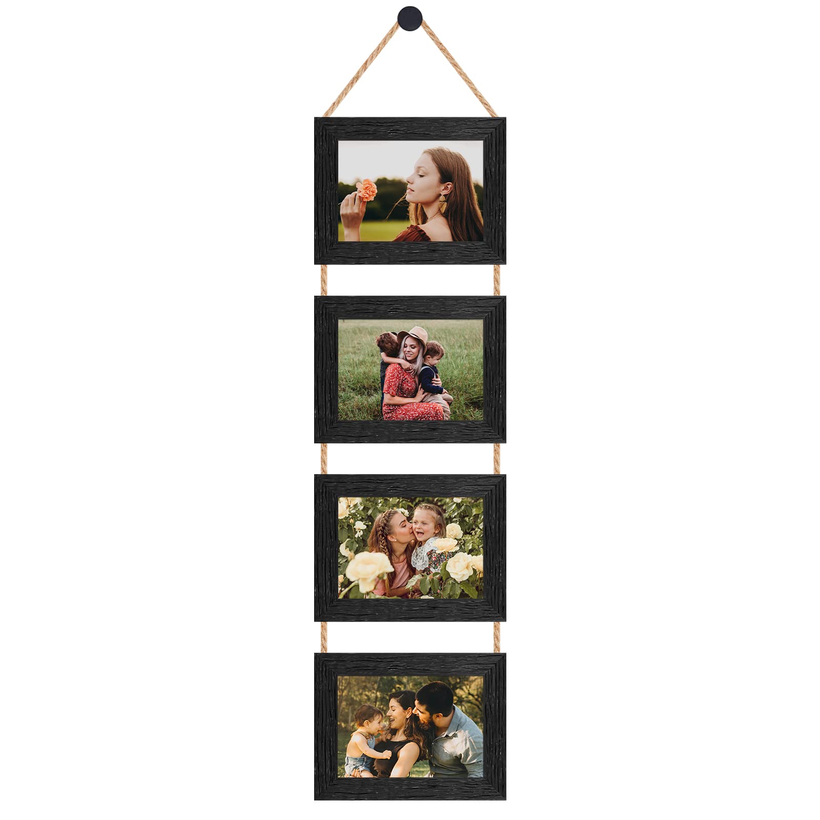 Hanging 4 picture frame Collage 5x7,Distressed Wood Farmhouse Finish ...