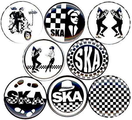 Amazon.com: SKA x 8 New 1 inch pins Buttons Badge Rude boy 2 Tone skank ...