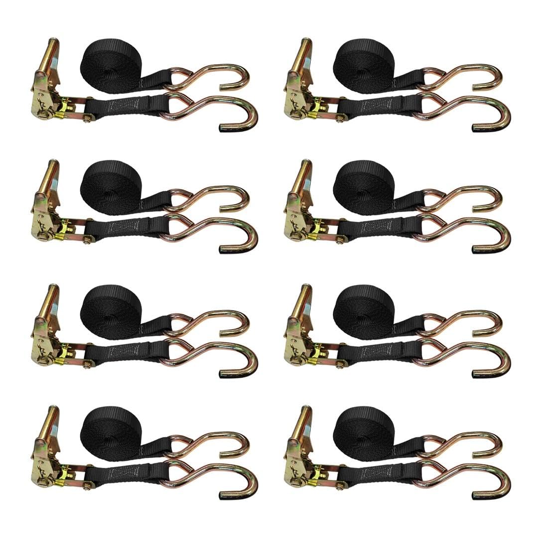 Amazon.com: Mega Cargo Control S Hook Ratchet Straps, 1" x 6' Heavy ...