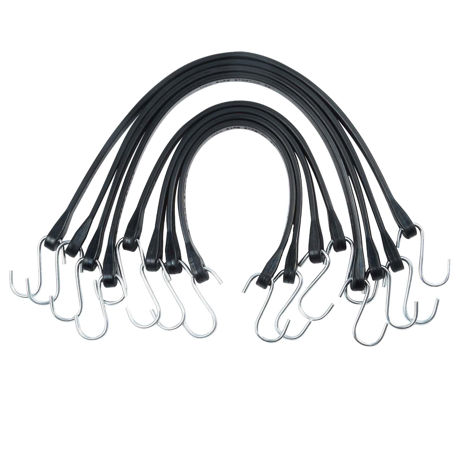 Zakous Strong and Stretchy Rubber Bungee Cords with Hooks, All-Weather ...