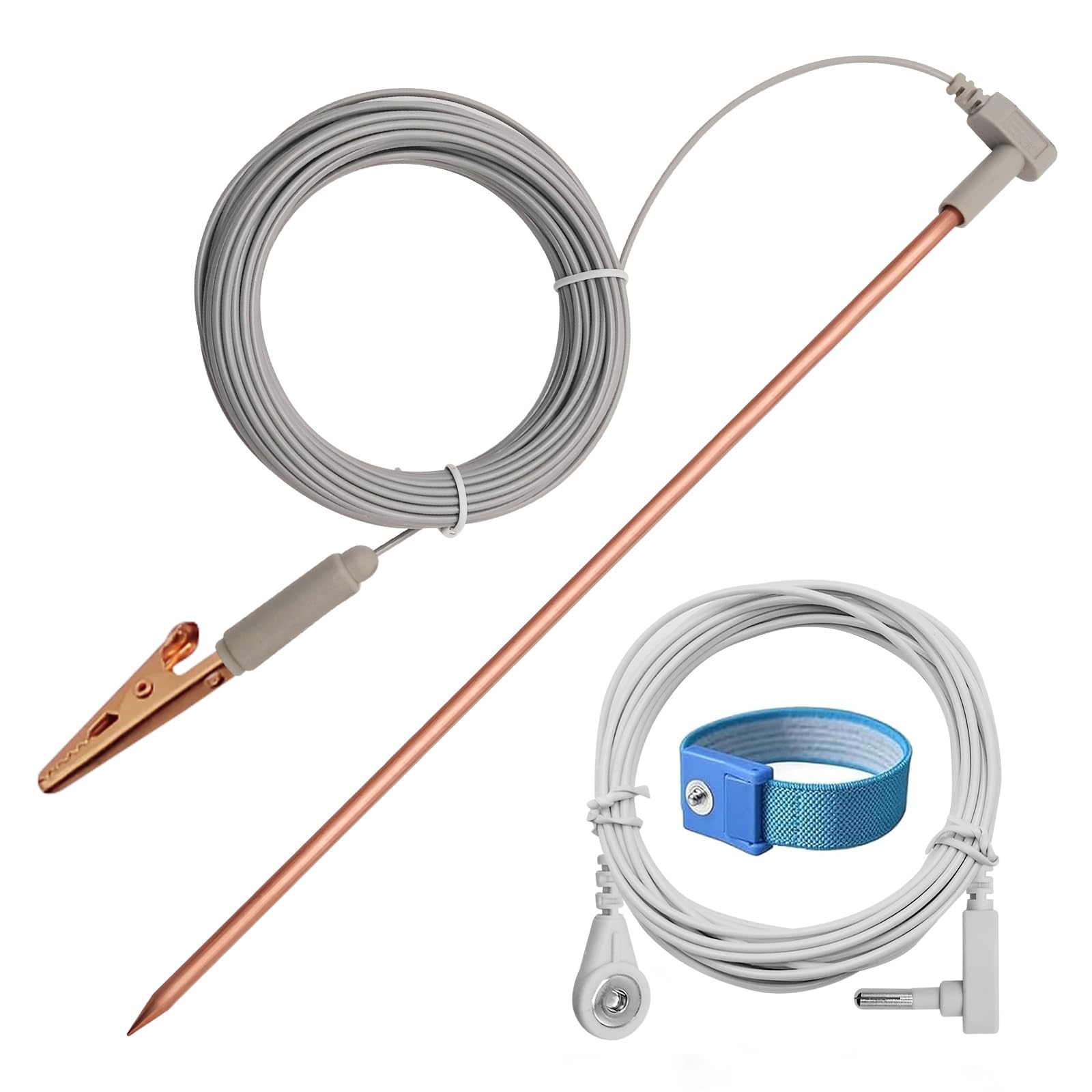 Copper Grounding Rod with 40ft Female Ground Cord & Alligator Clip ...