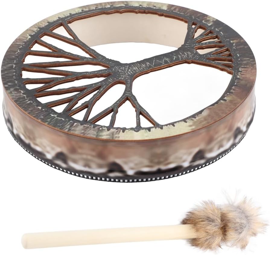 Amazon.com: QNQA Shaman Drum, Tree of Life Decoration Design, Handmade ...