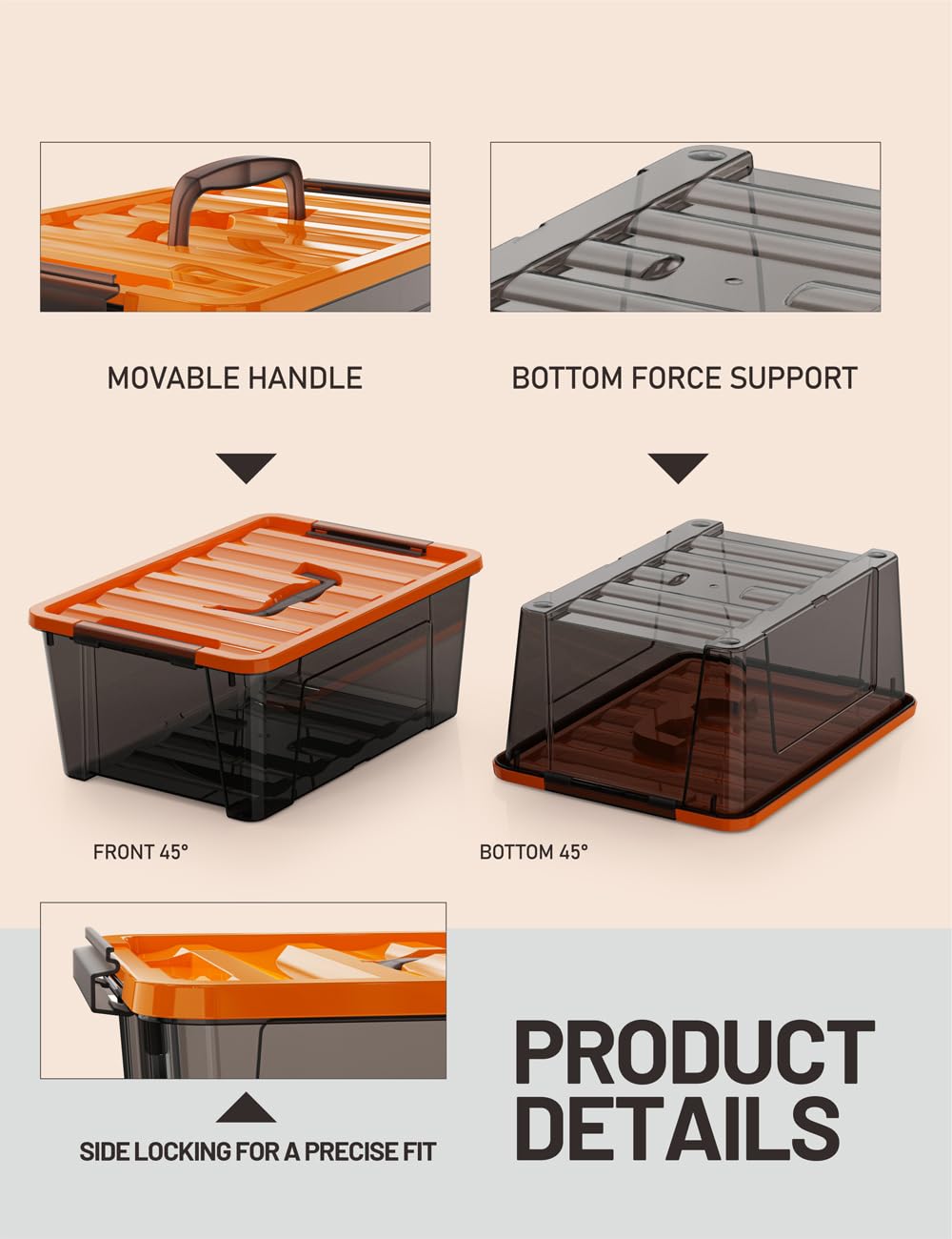 Snapklik.com : WYT 5-Quart Small Storage Container Bin