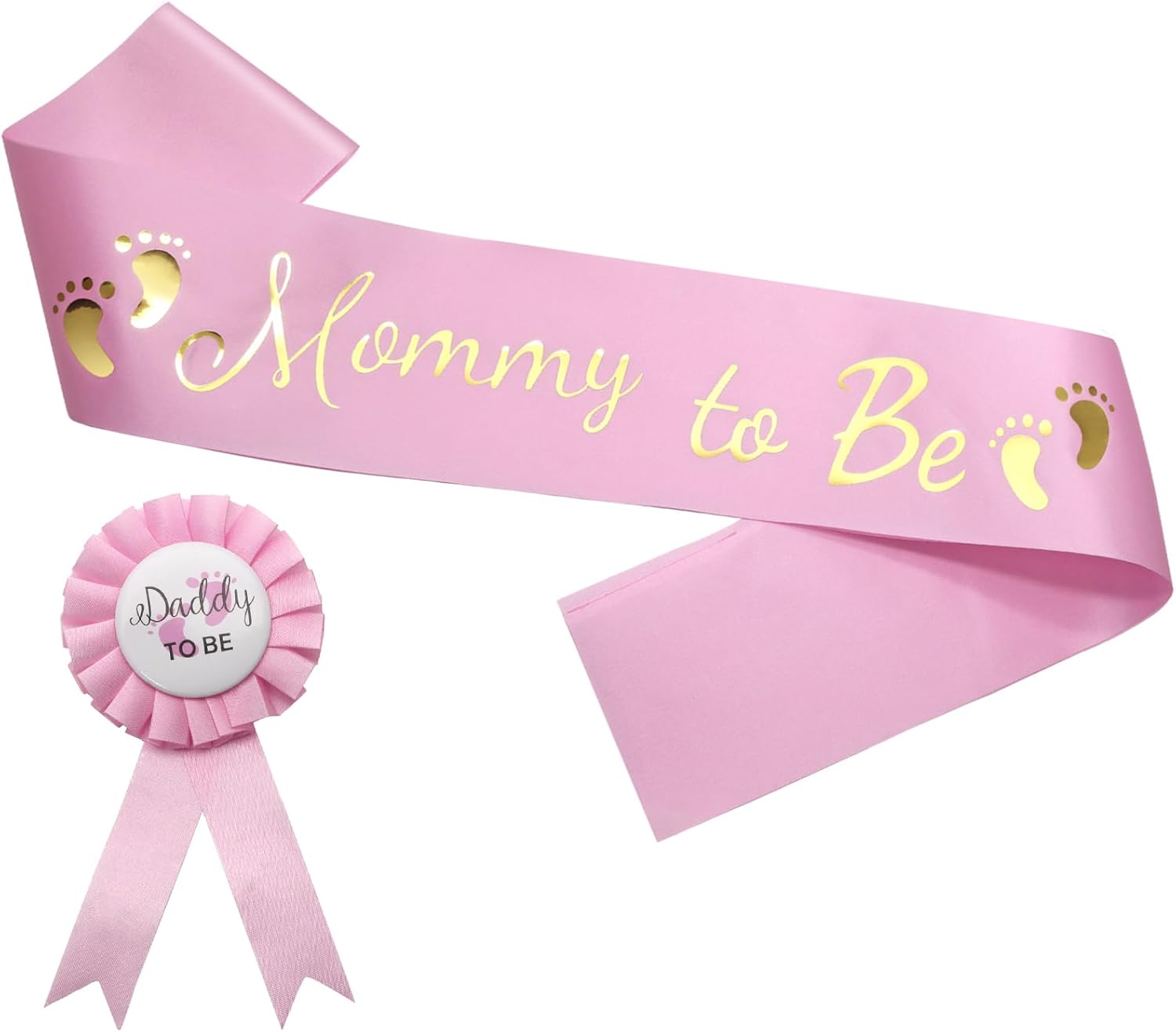 Amazon.com: MILVOWOC 2 Pack Baby Shower Sash - Satin Mommy to Be Sash ...