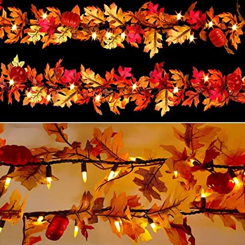 Amazon.com: Maple Leaf String Lights Thanksgiving Decorations, Fall ...