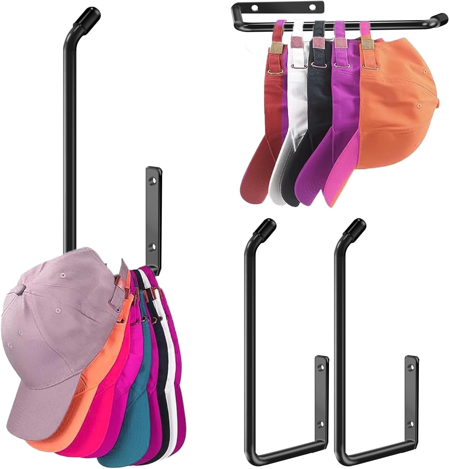 HZHSSG Porte Casquette Mural, 2Pcs Supports à Chapeaux en Forme de L ...