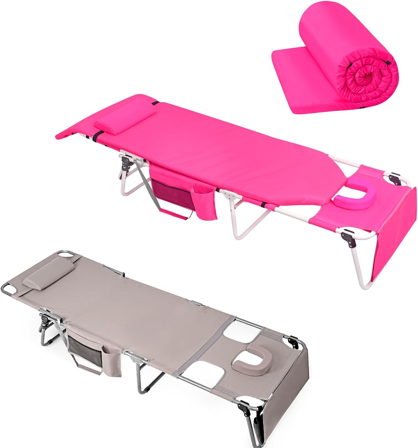 Amazon.com: Minndudu Women Comfy Tanning Chair with Mattress Face Hole ...