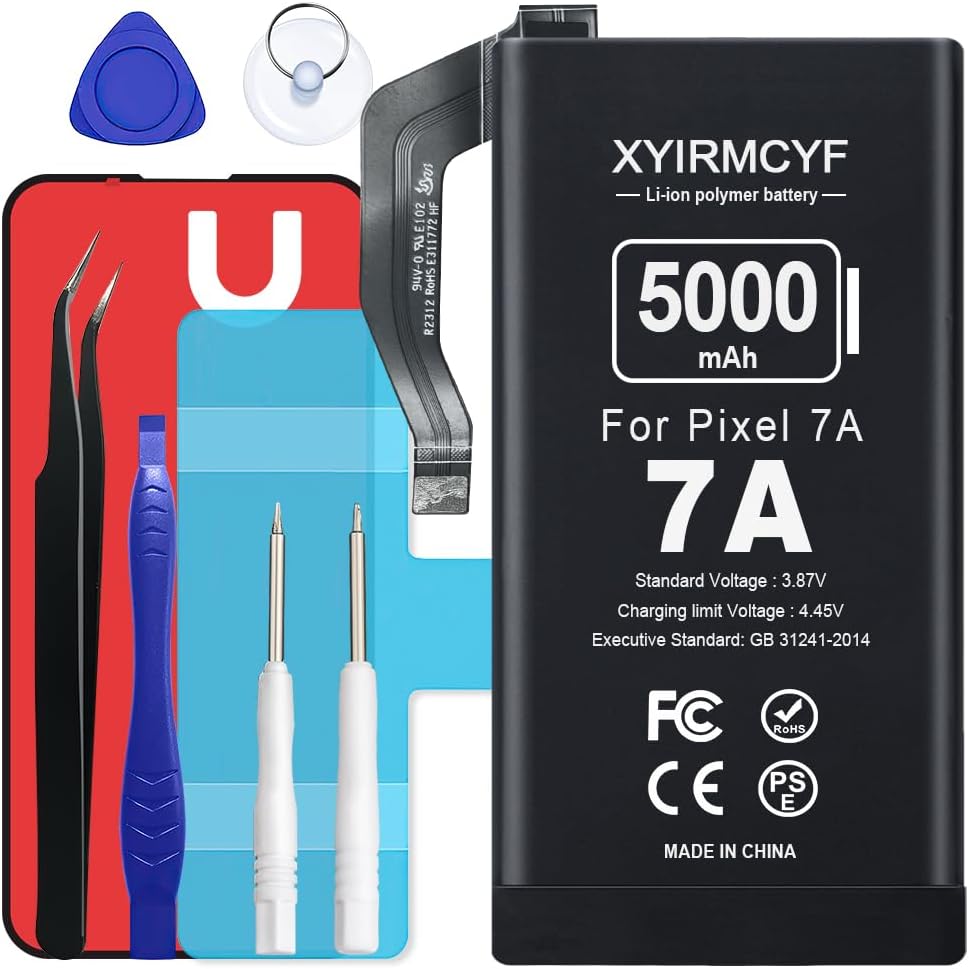 Amazon.com: XYIRMCYF for Pixel 7A Battery, 5000mAh (New Upgraded) 0 ...
