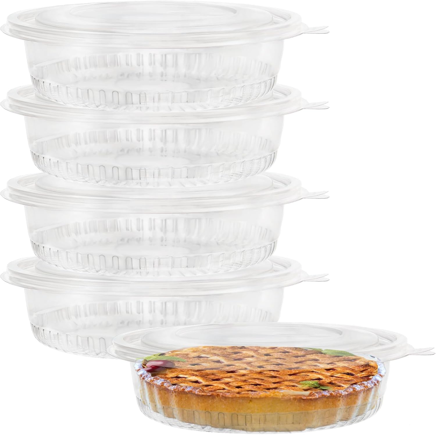 Amazon.com: Tamnjvrr Plastic Pie Carrier with Lid, 6 Pack Catering ...