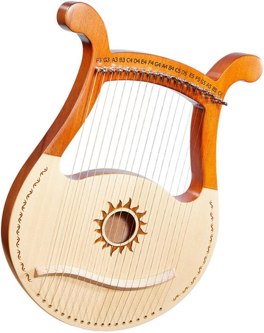 Amazon.com - Harps 19 Strings Lyre Mahogany Spruce Logs Harp Entry ...