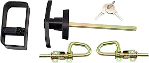 Shed T-Handle Lock Set 5-1/2" Black and Loop Style Barrel Bolt, Screen ...