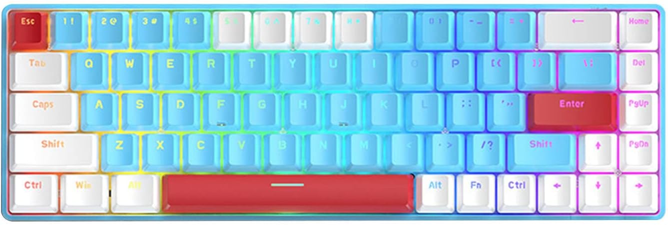 Amazon.co.jp: T8 Mechanical Keyboard 980 Gaming Backlit 68 Keys Blue ...