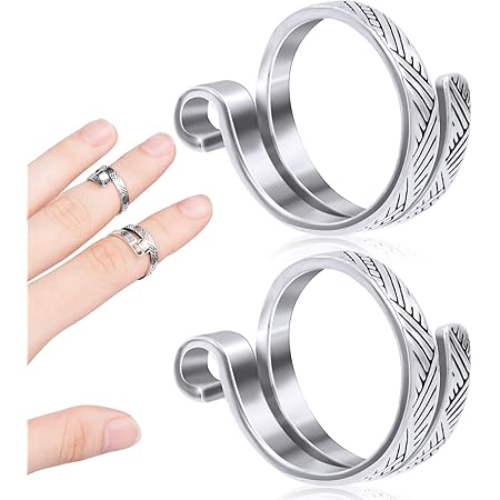 Amazon.com: 6 Pack 2 Size Metal Yarn Guide Finger Holder Knitting ...