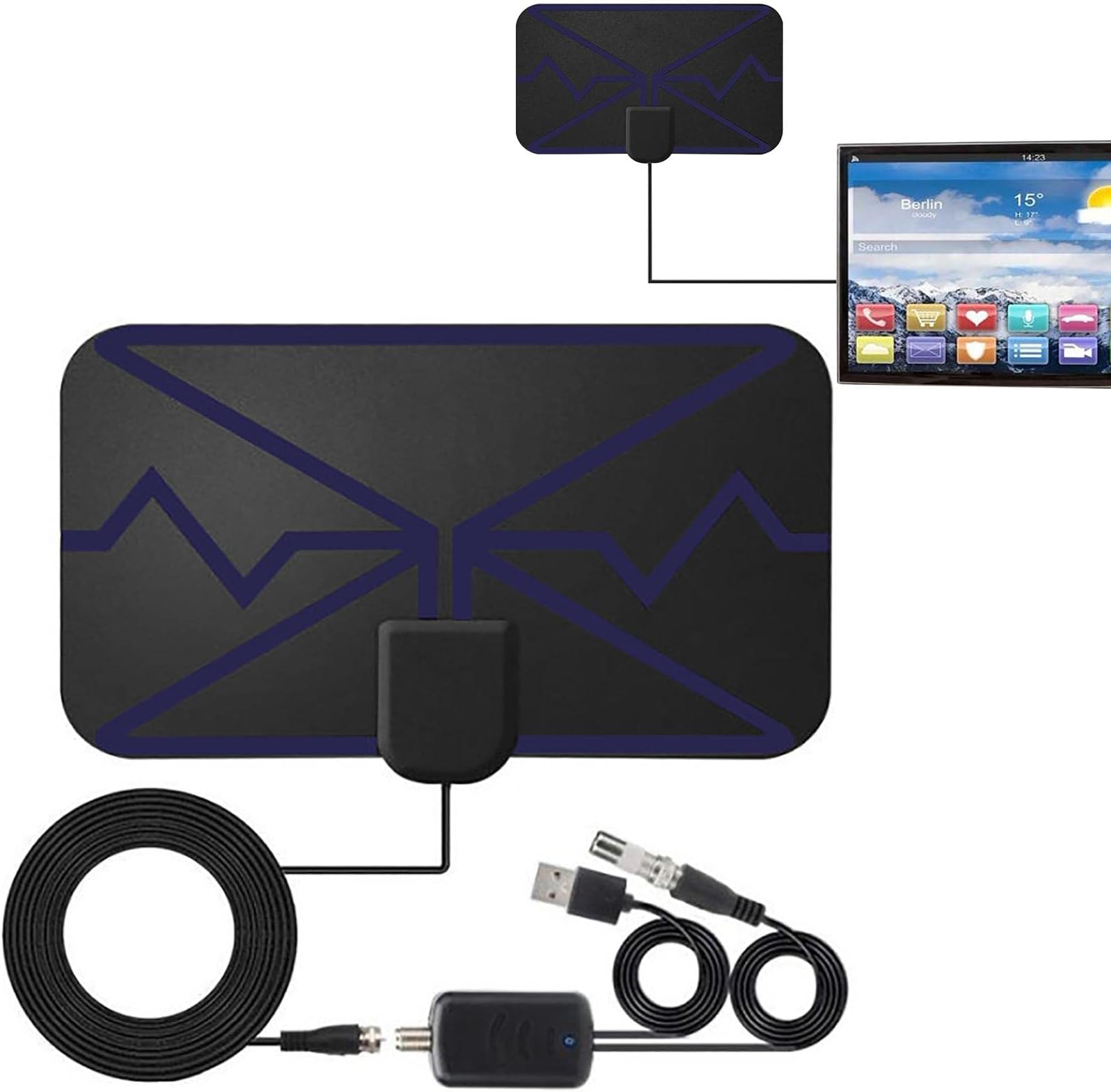 Amazon | DVB-T HDTVアンテナ 室内テレビアンテナ DVB-T TV HDTV用屋内アンテナミニテレビアンテナ空中デジタル ...