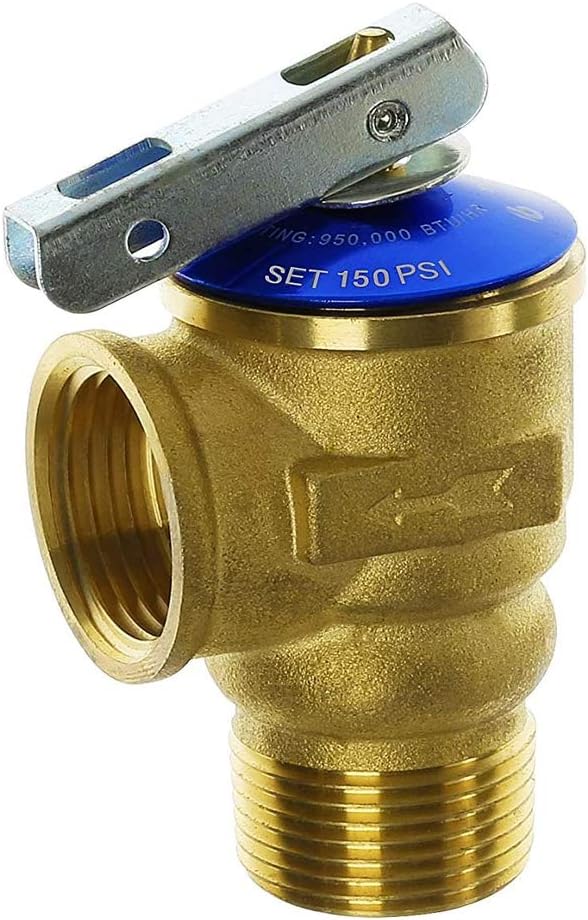 HYDRO MASTER Safety Relief Valve With 3/4 Inch Thread 150 PSI ASME Hot ...