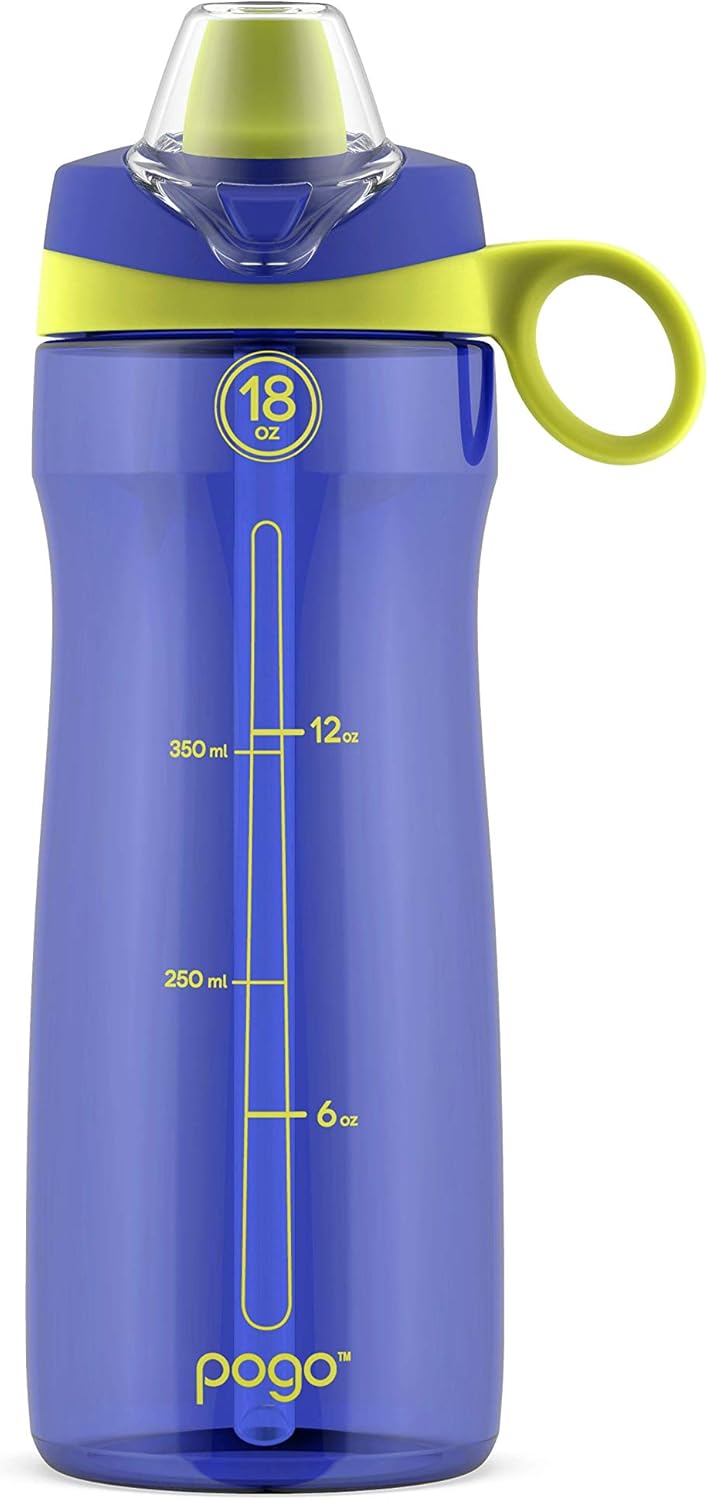 Amazon.com: Pogo BPA-Free Plastic Water Bottle with Soft Straw Lid ...