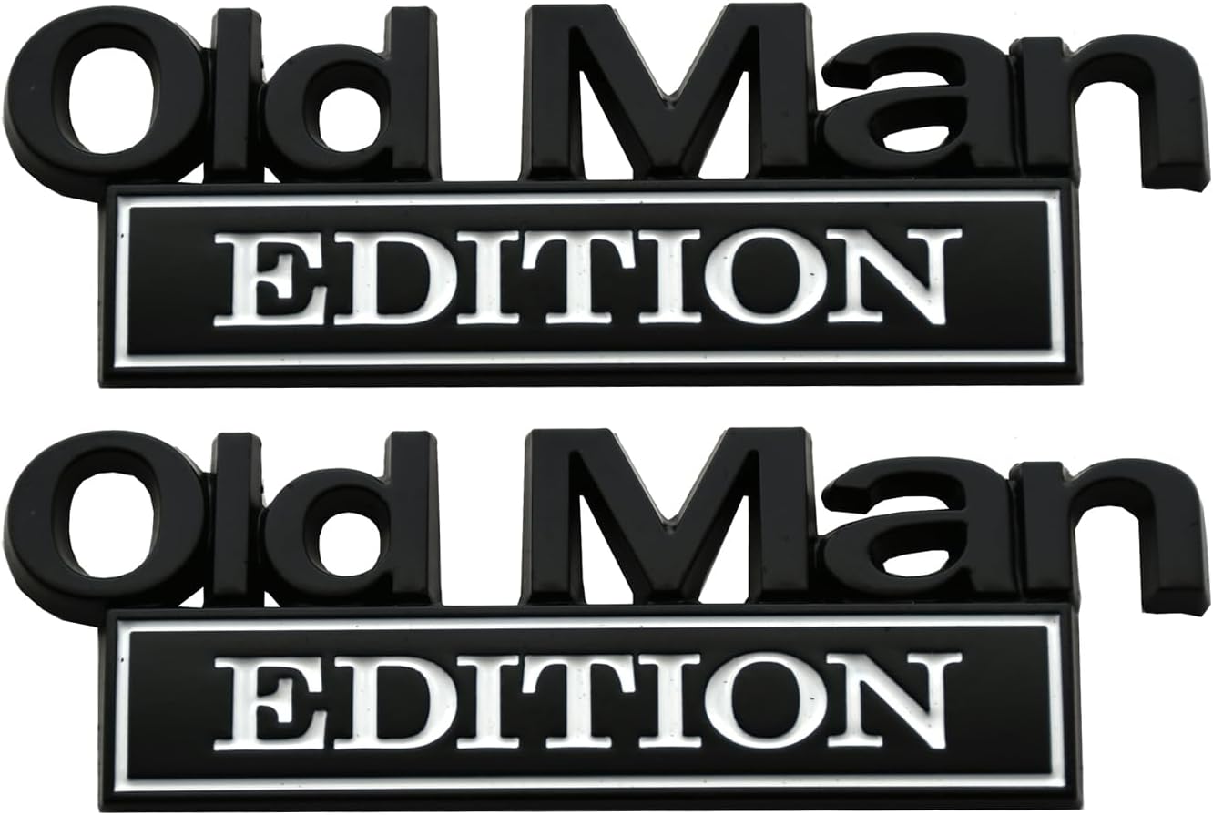 Amazon.com: 2Pcs Old Man Edition Emblems 3D Metal Badge Side Rear ...