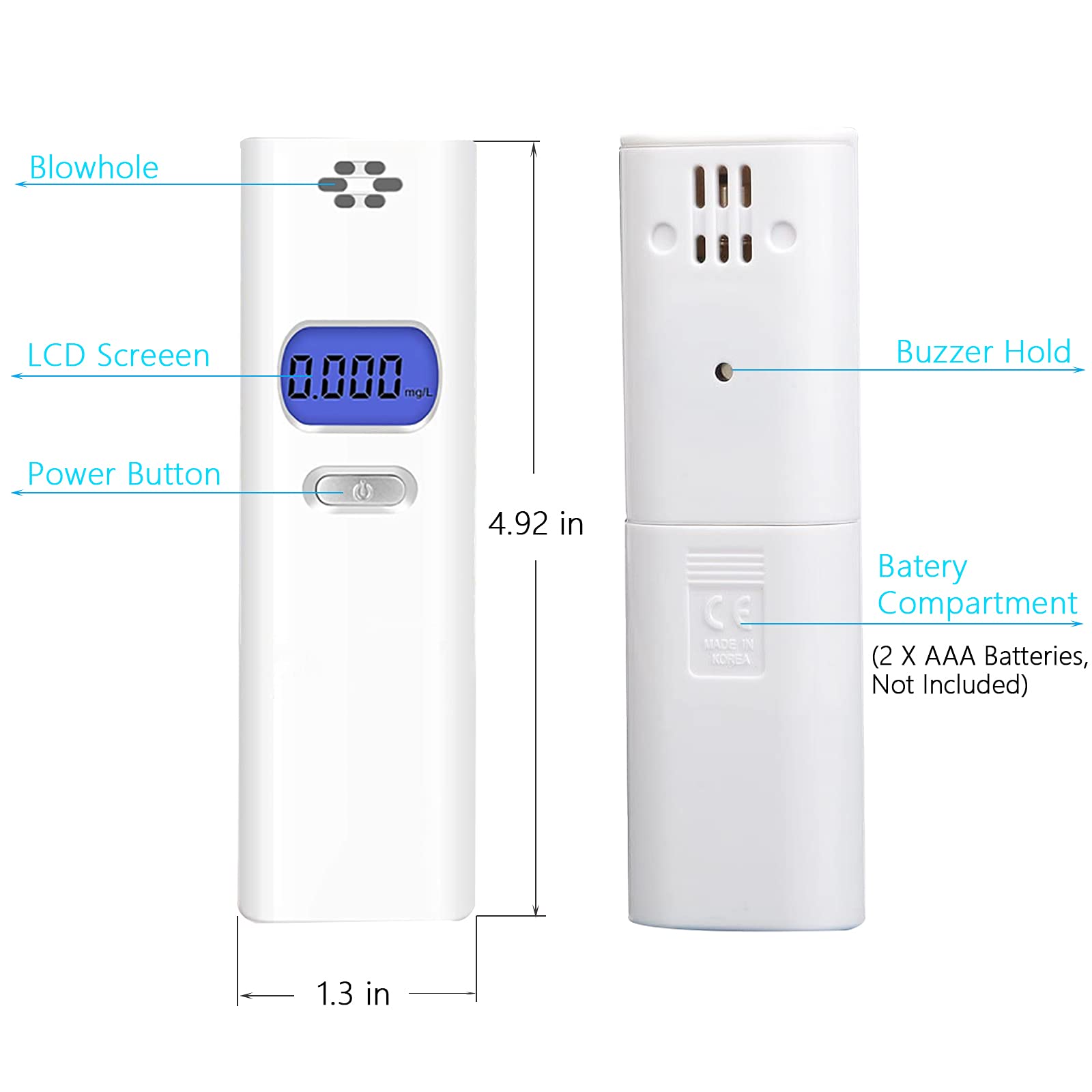 Snapklik.com : 3T6B Breathalyzer Portable Breath Alcohol Tester Alcohol ...