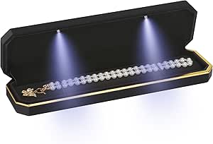 Amazon.com: Luxury LED Necklace Long Chain Gift Box with LED Light ...