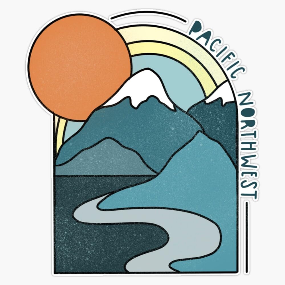 Amazon.com: Pacific Northwest Vinyl Sticker Waterproof Decal Laptop ...