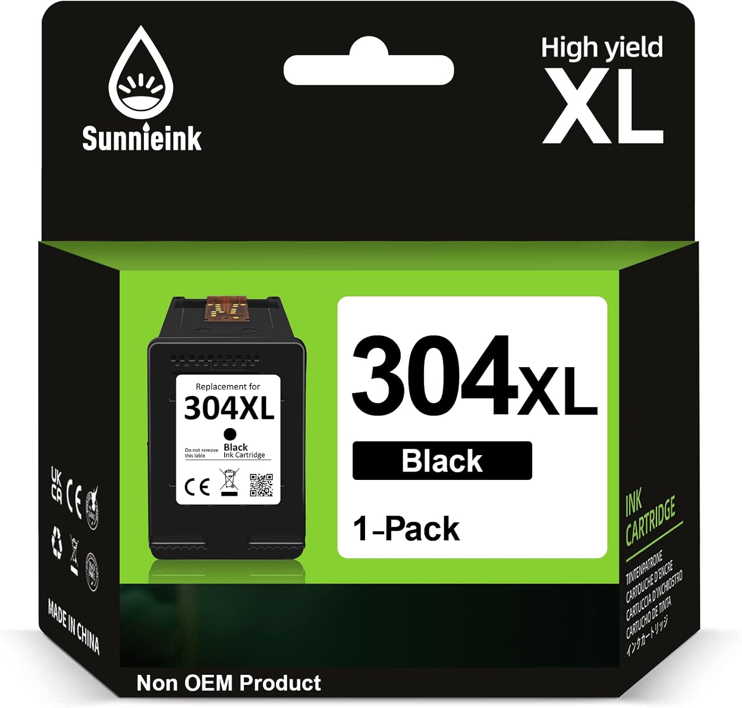Sunnieink 304 Black Ink Cartridge, Cartridges Replacement for HP 304 ...